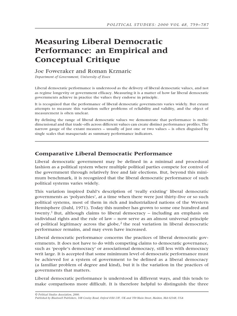Political Studies 2000 Article For Website | PDF | Liberal Democracy ...