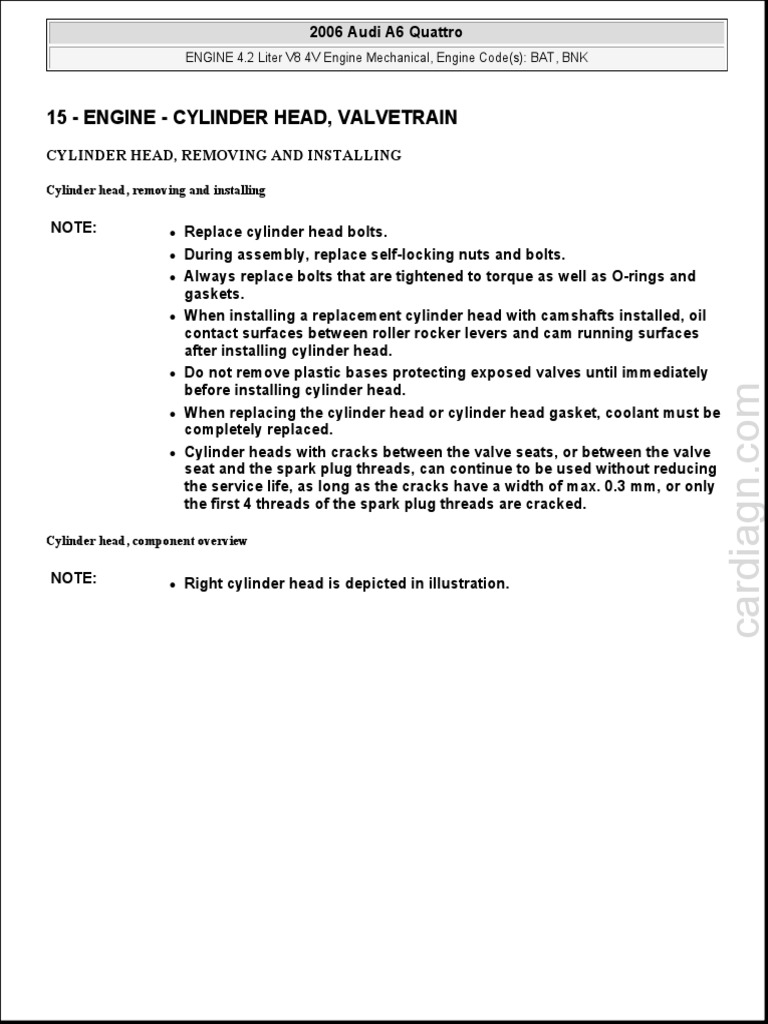 15 - Engine - Cylinder Head, Valvetrain | PDF | Fuel Injection ...