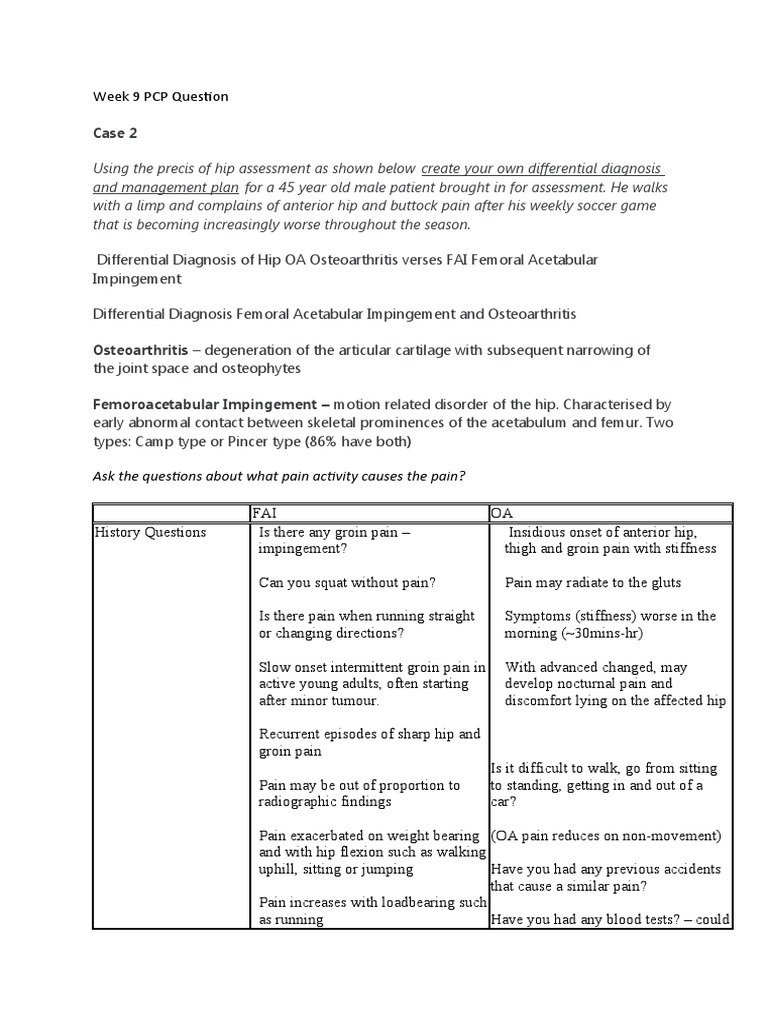 Week 9 PCP Question | PDF | Hip | Anatomical Terms Of Motion