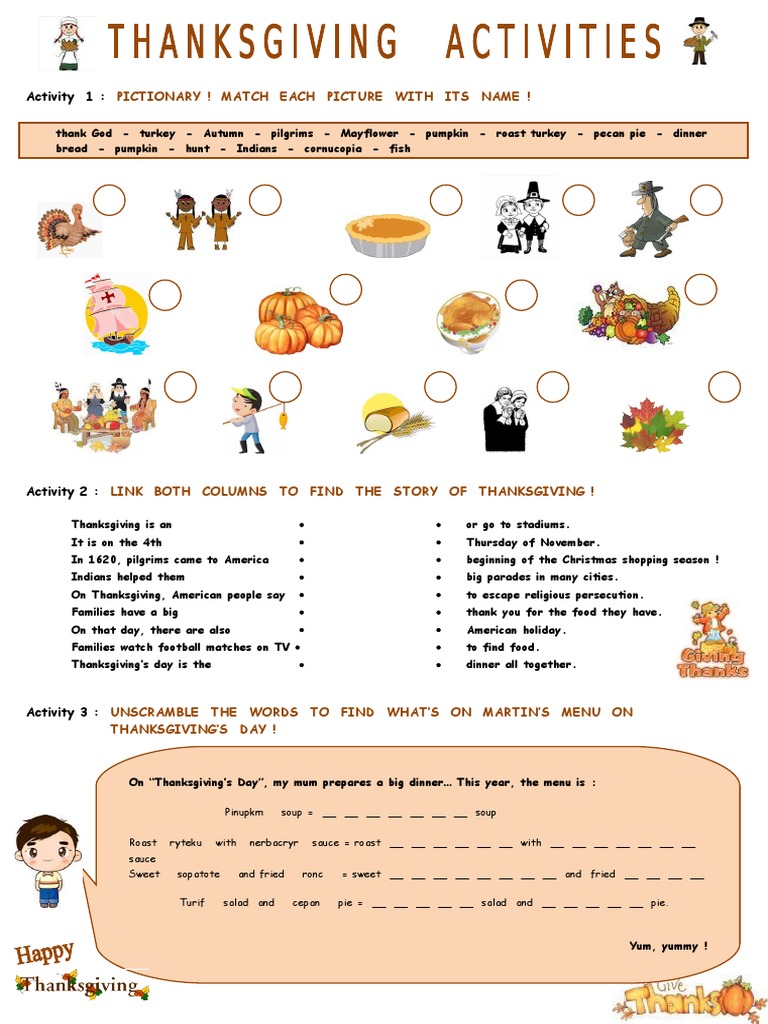 Thanksgiving Learning Activities | PDF | Thanksgiving | Observances
