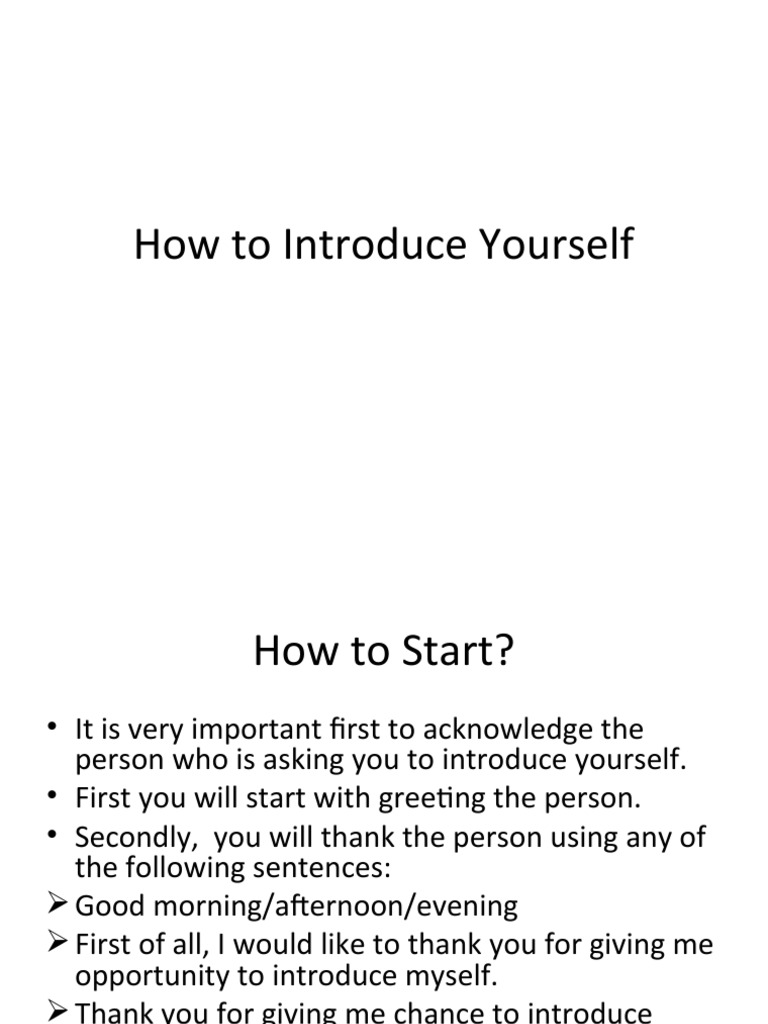 How To Introduce Yourself | PDF | Communication | Psychological Concepts