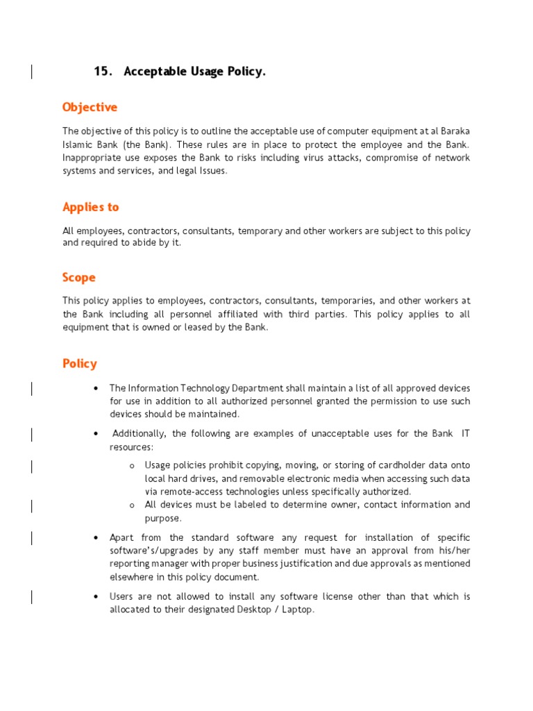Bank Desktop Usage Policy Guidelines | PDF | Information Security ...