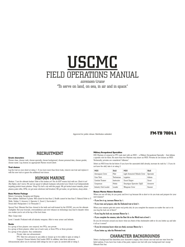 Uscmc: Field Operations Manual | PDF | United States Marine Corps ...