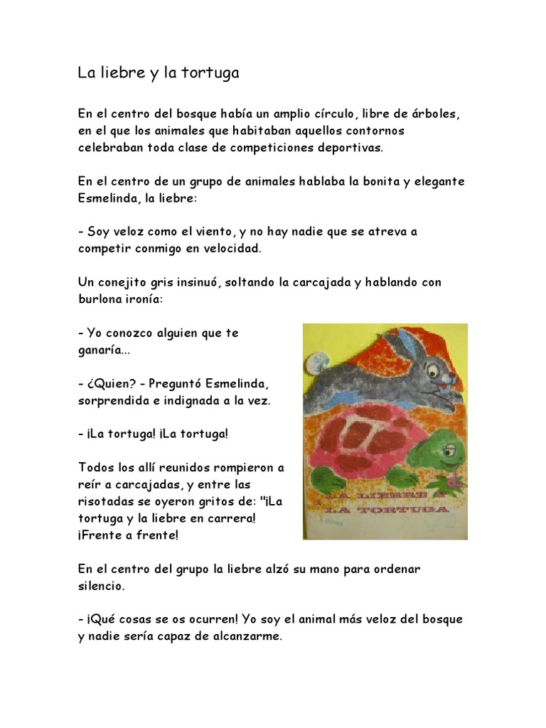La victoria de la tortuga sobre la liebre | PDF