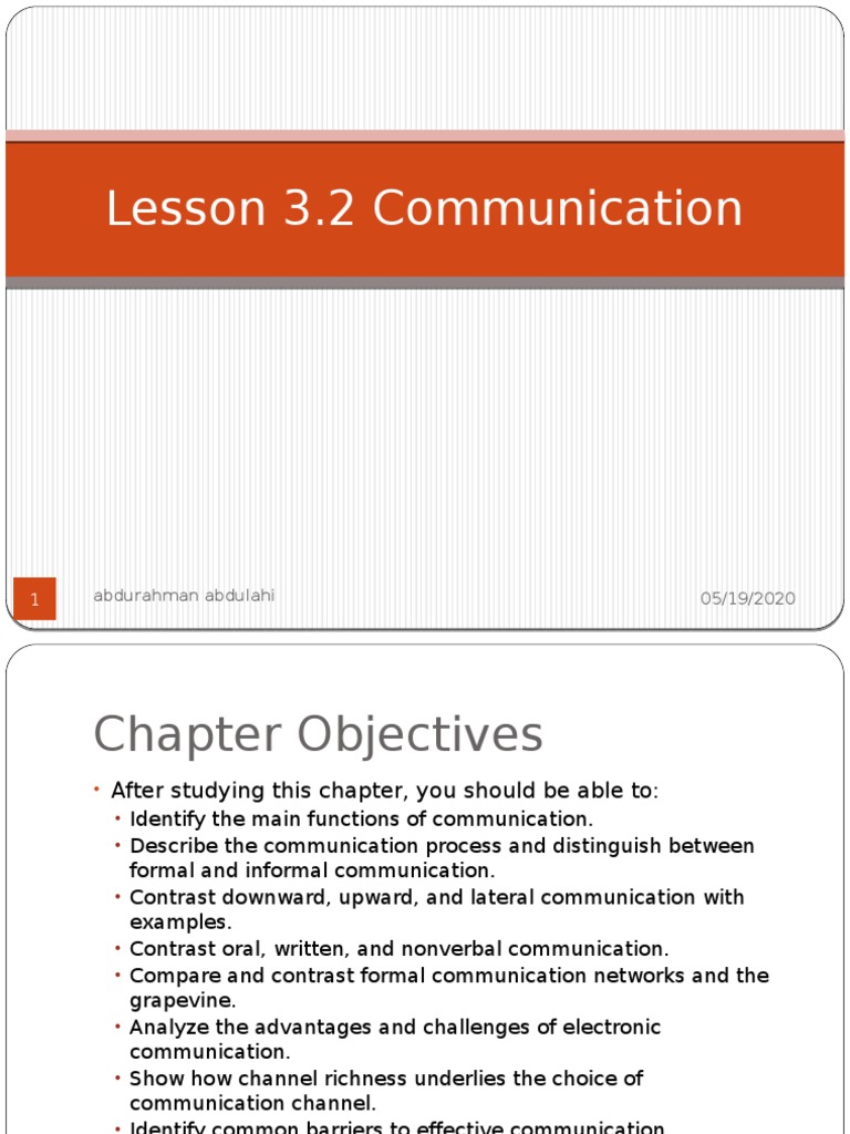ch3.2 Communication | PDF | Videotelephony | Communication