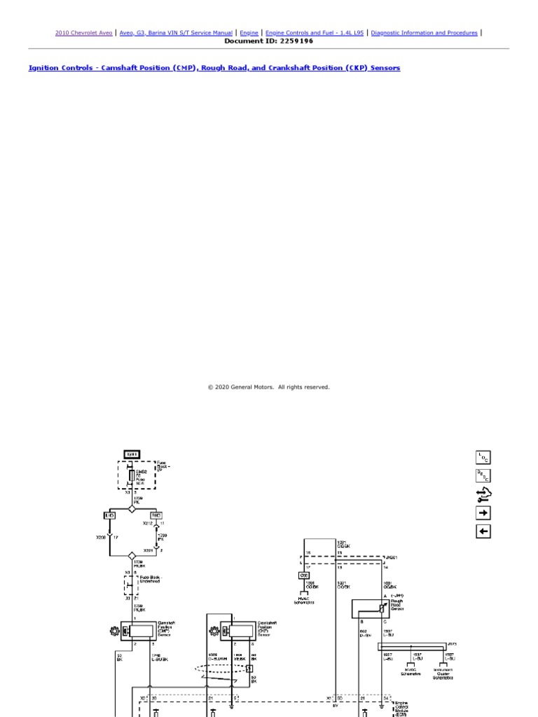 2010 Chevrolet Aveo - Ignition Controls - Camshaft Position (CMP), Rough Road, and Crankshaft ...