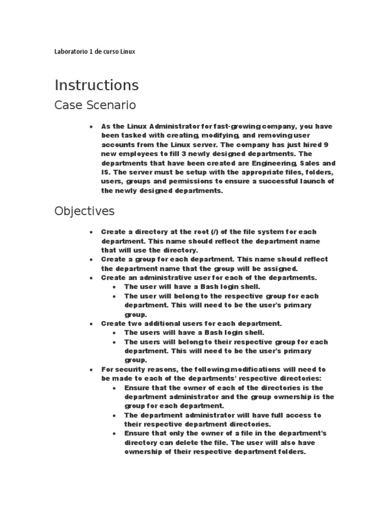Linux Server User Management Lab Pdf Directory Computing
