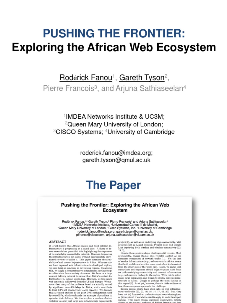 African Web Ecosystem Analysis | PDF | Domain Name System | World Wide Web