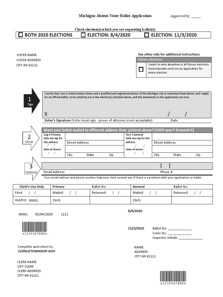 Sample App and Letter | PDF | Postal Voting | Voter Registration