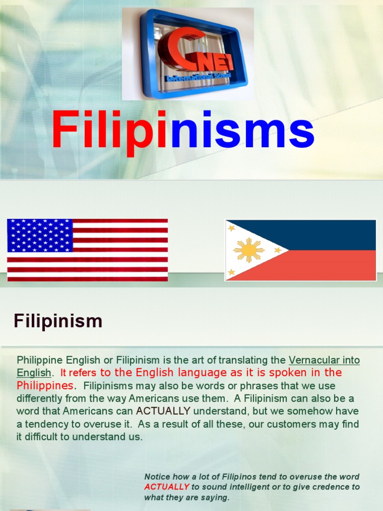 Filipinism III | PDF | English Language | Linguistic Typology