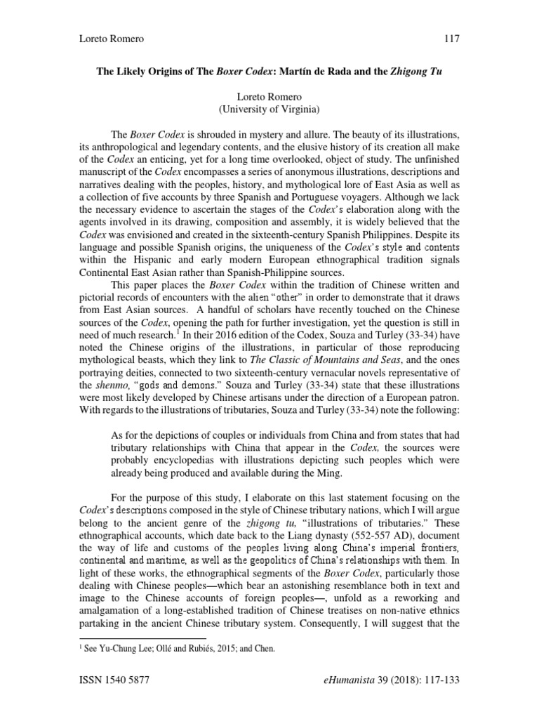 The Likely Origins of The Boxer Codex: Martín de Rada and The Zhigong ...