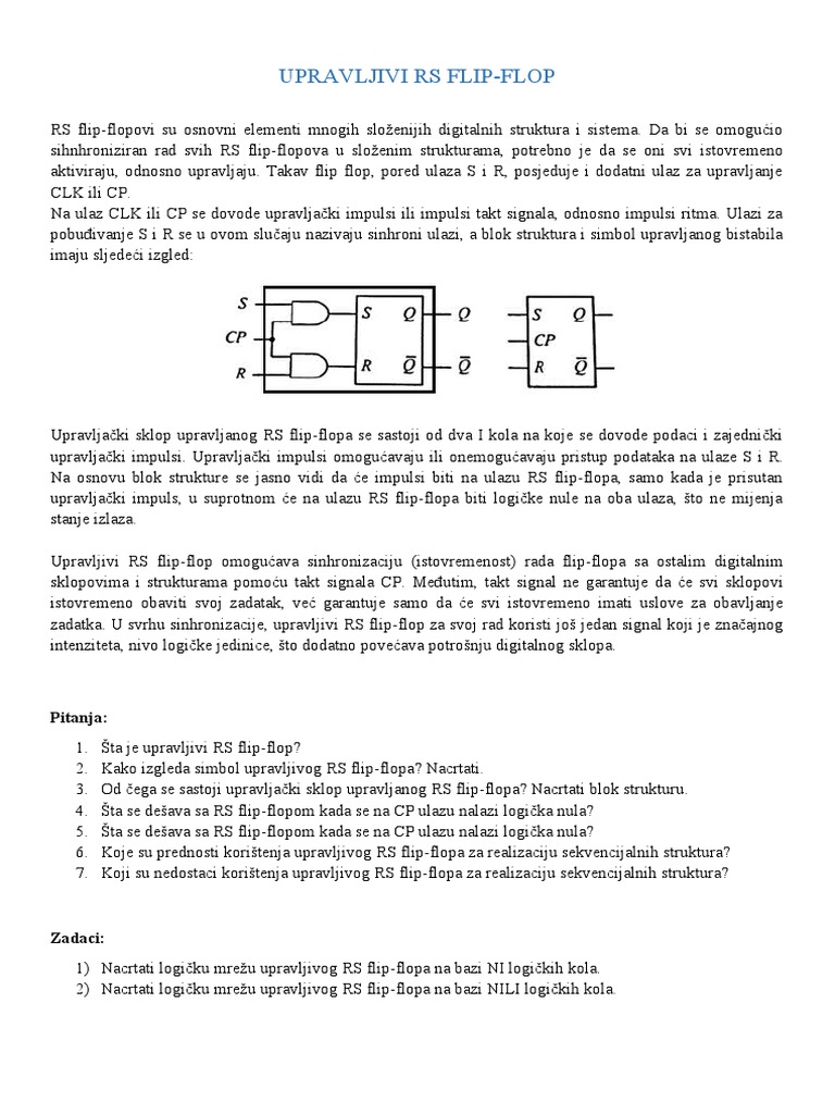 IDE III 1-5 - Upravljivi RS Flip-Flop | PDF