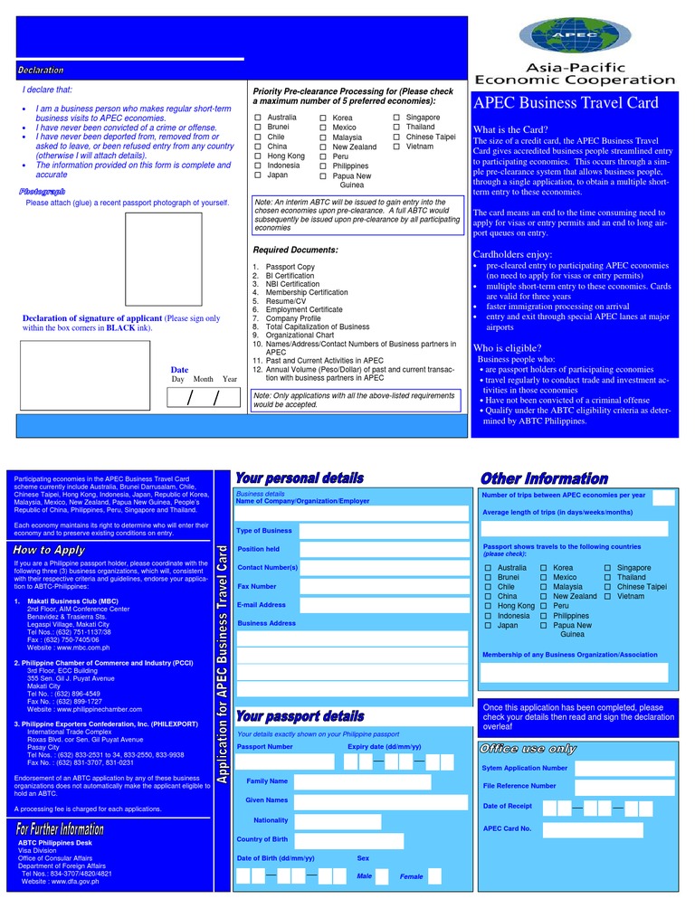 ABTC Application Forms | PDF | Government And Personhood | Official ...