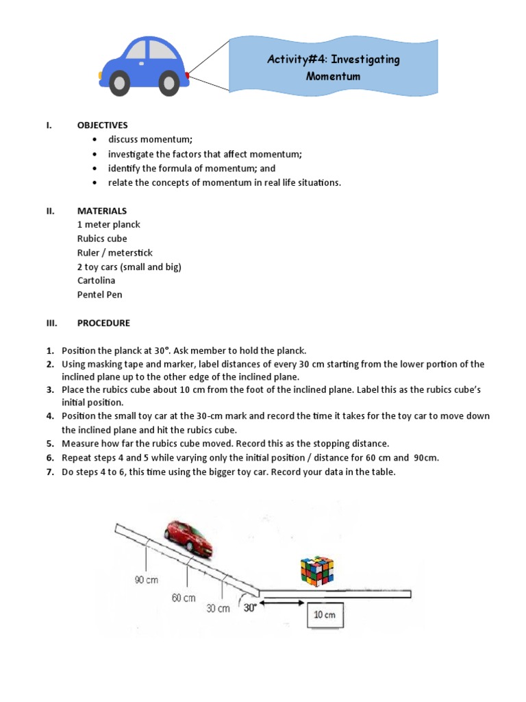 Activity#4: Investigating Momentum | PDF