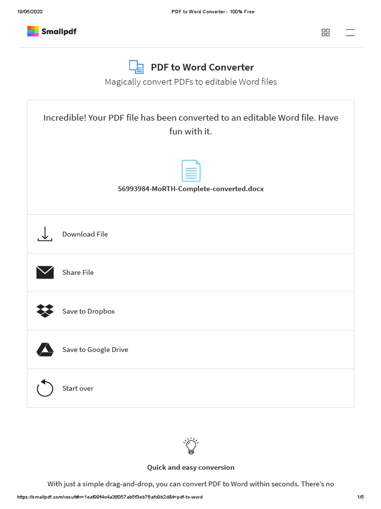 PDF To Word Converter - 100% Free | PDF | Microsoft Word | Computer File
