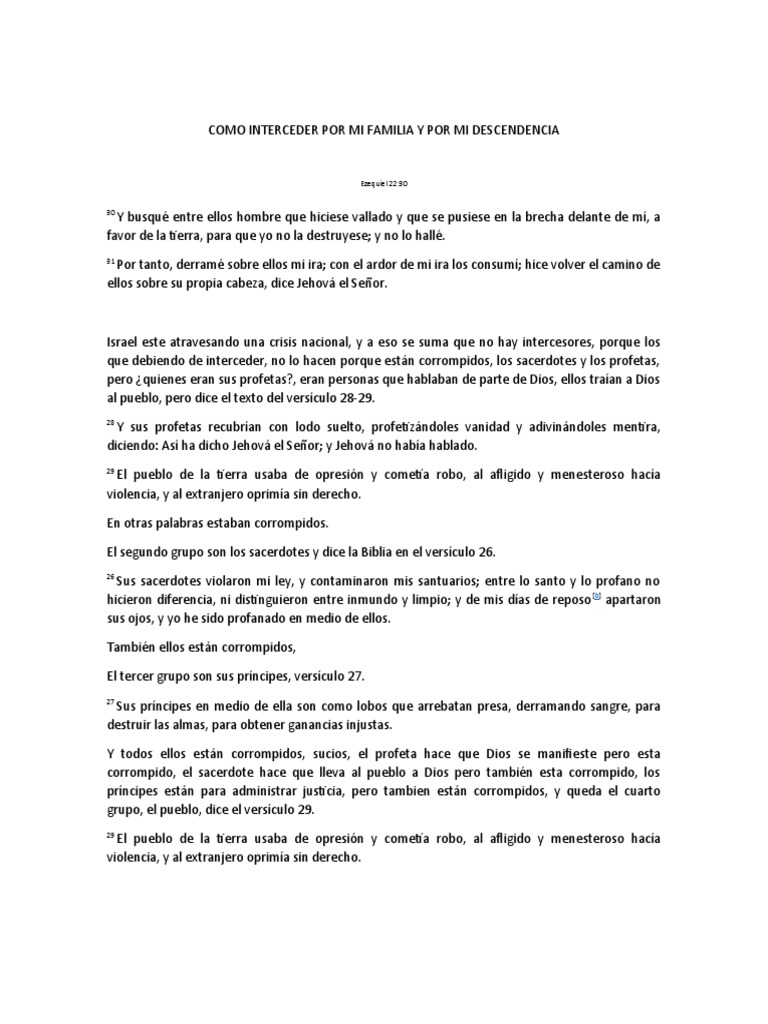 Como Interceder Por Mi Familia y Por Mi Descendencia | PDF | Sacerdote ...
