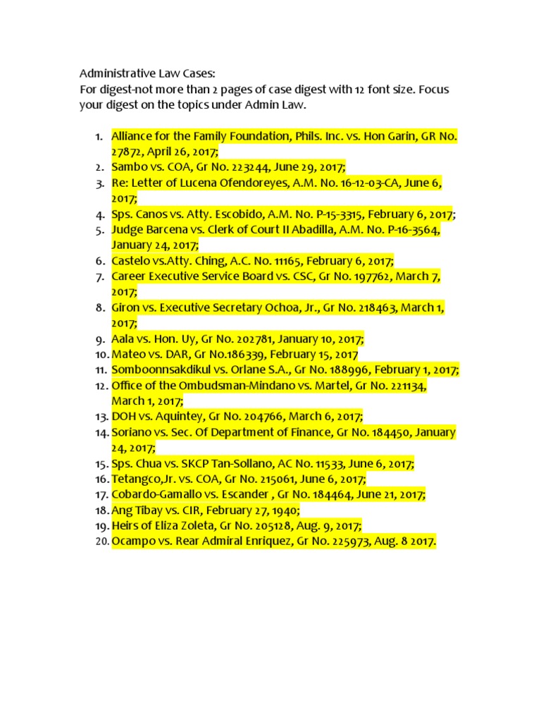 Administrative Law Cases | PDF