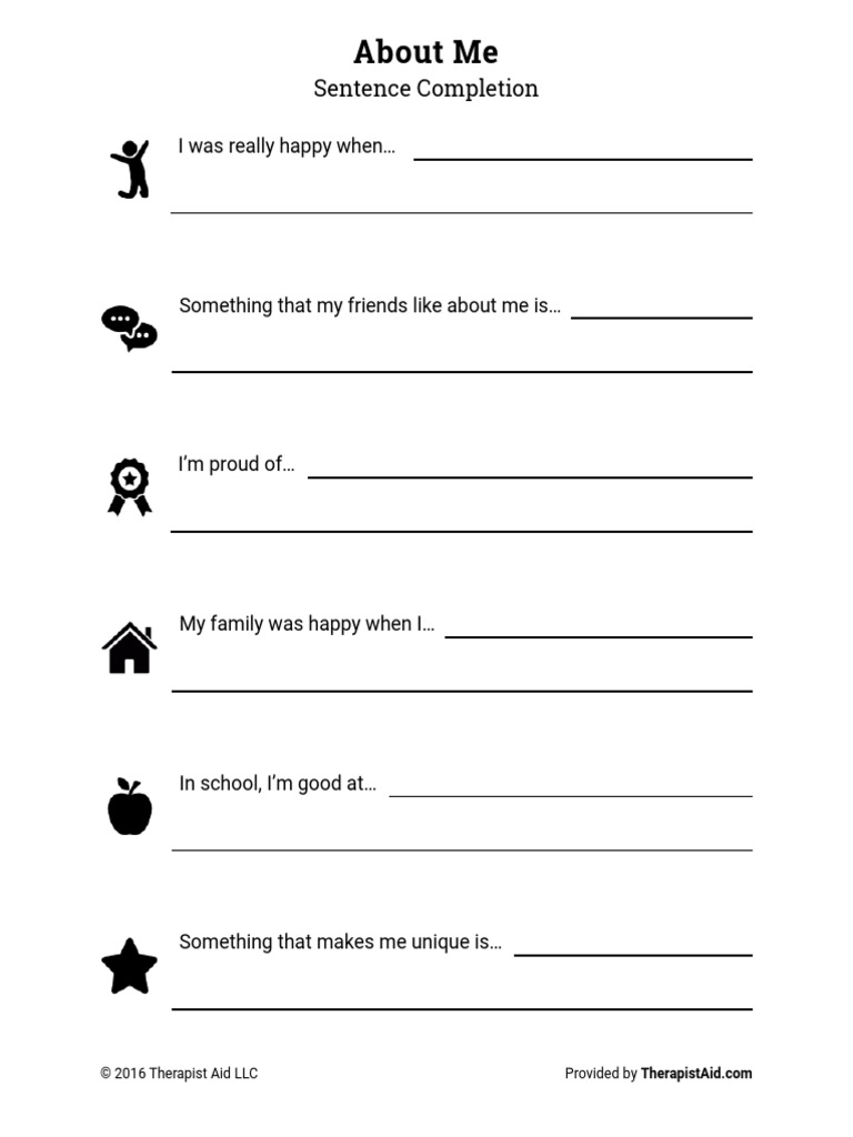 Self Esteem Sentence Completion | PDF