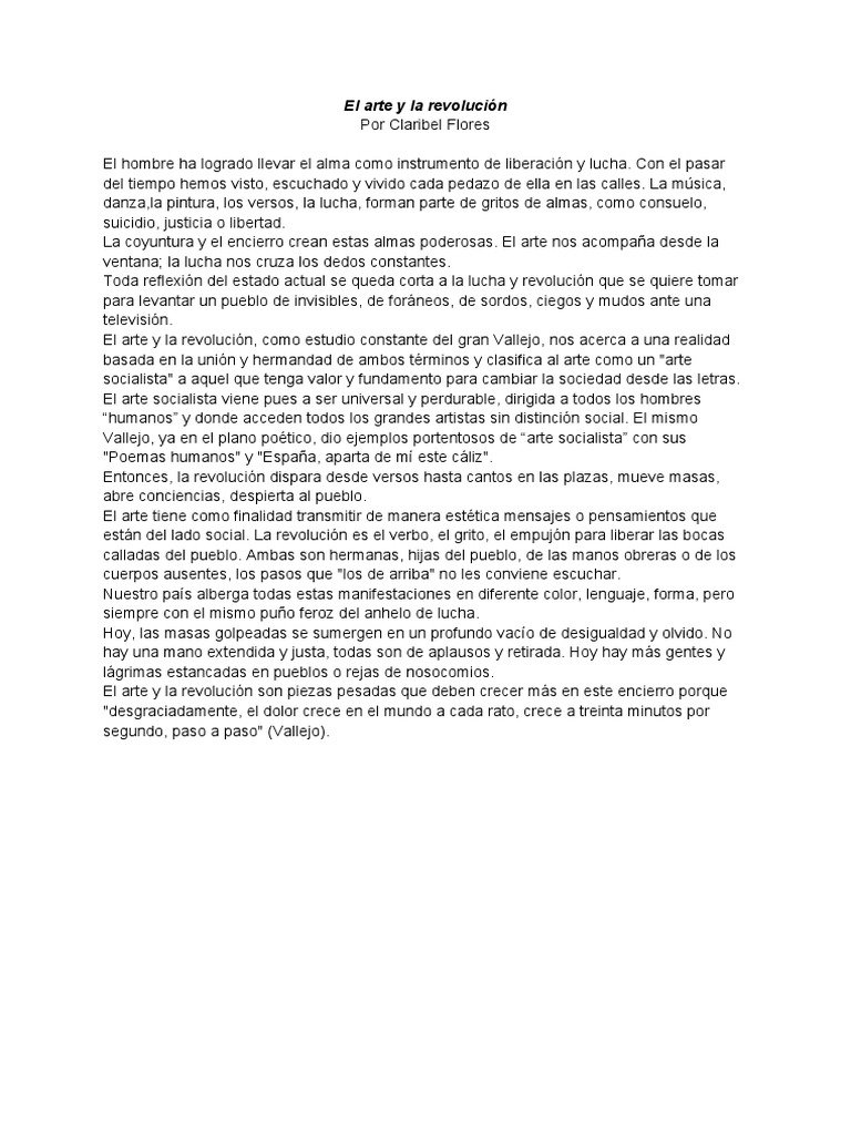 El Arte y La Revolución | PDF