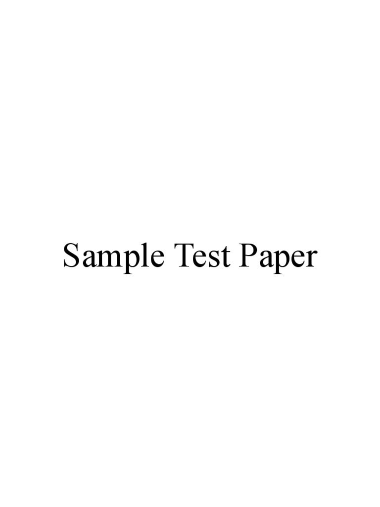 Sample Test | PDF