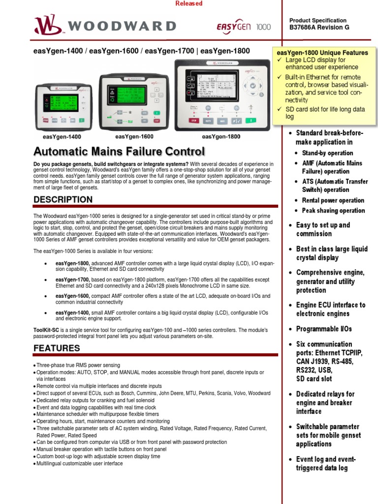 Automatic Mains Failure Control: Description | PDF | Mains Electricity ...