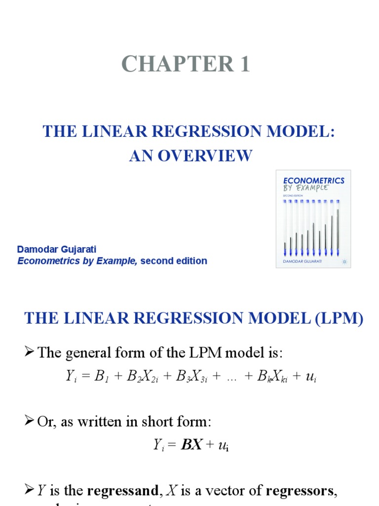 The Linear Regression Model: An Overview: Damodar Gujarati | PDF | Regression Analysis | Linear ...