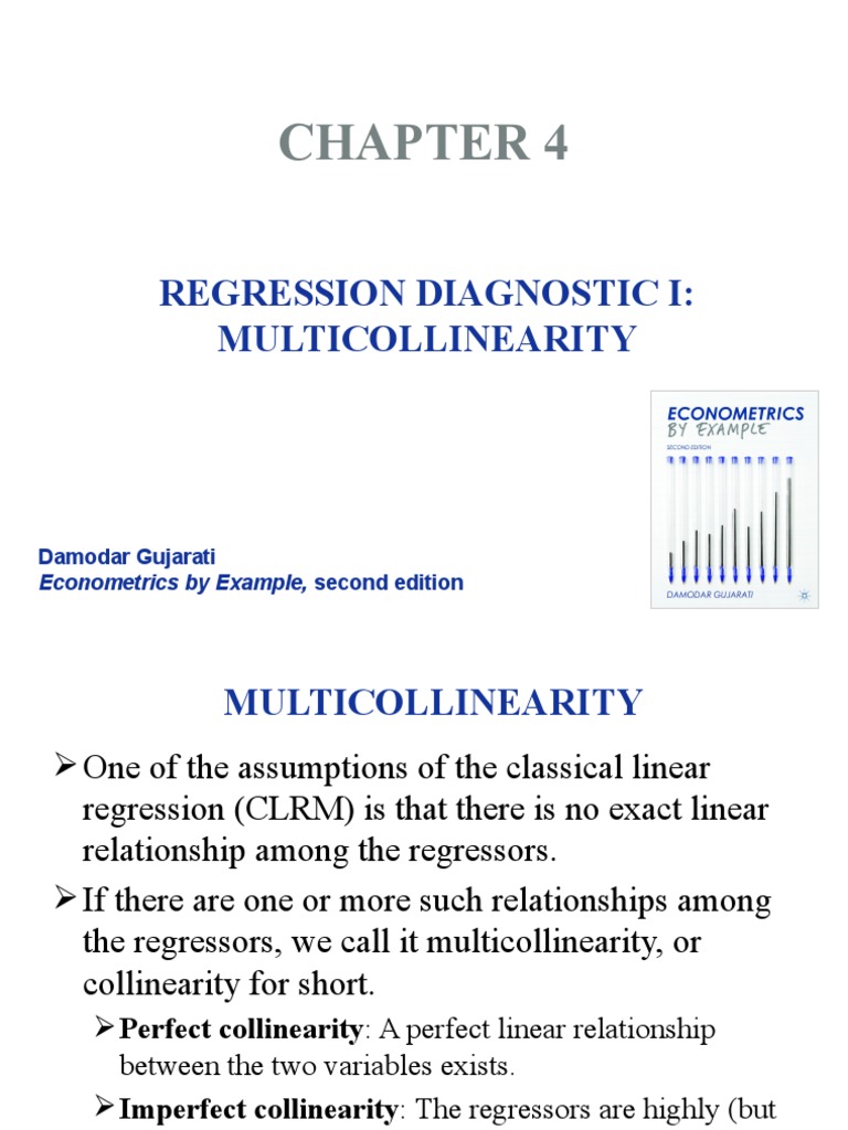 Regression Diagnostic I: Multicollinearity: Damodar Gujarati | PDF | Multicollinearity ...