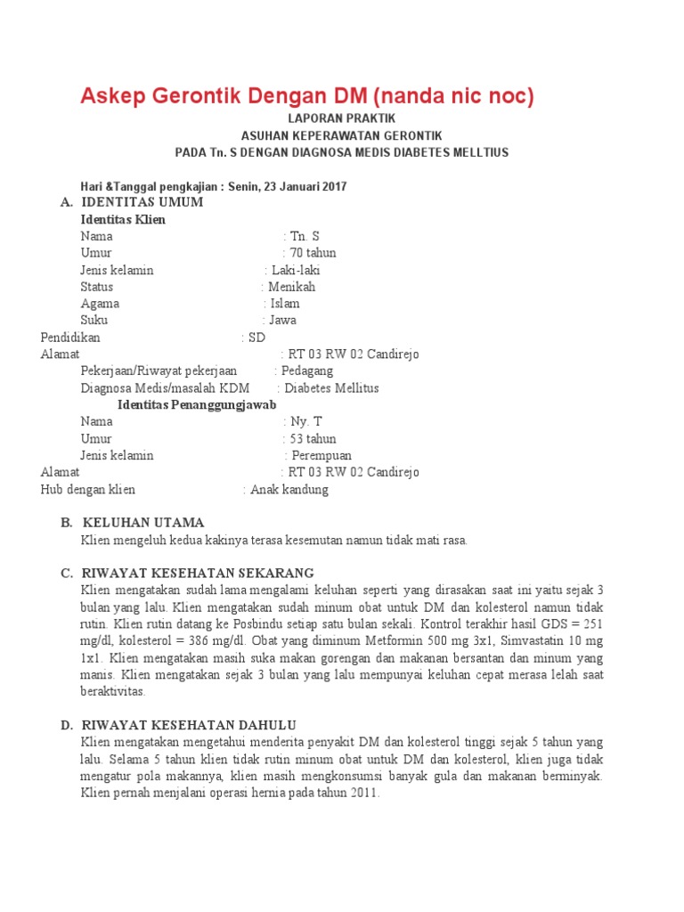 Askep Gerontik Dengan DM | PDF