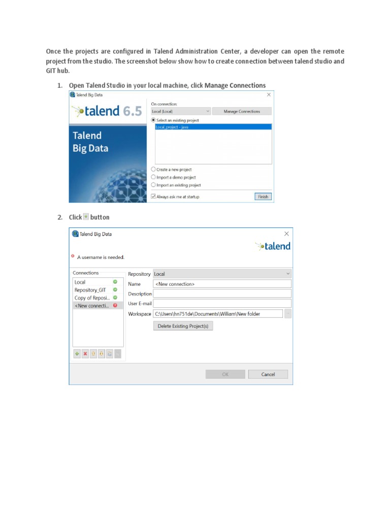 Using GIT With Talend Studio | Download Free PDF | Screenshot | Utility ...