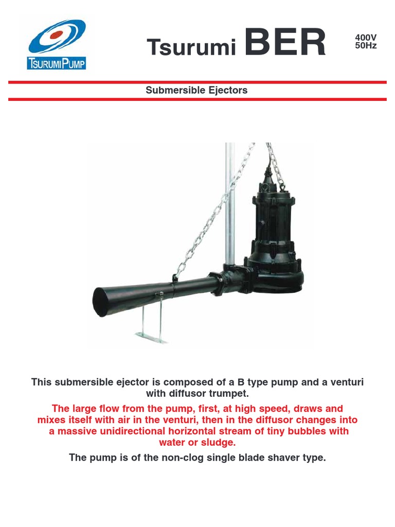 Tsurumi: Submersible Ejectors | PDF | Pump | Screw