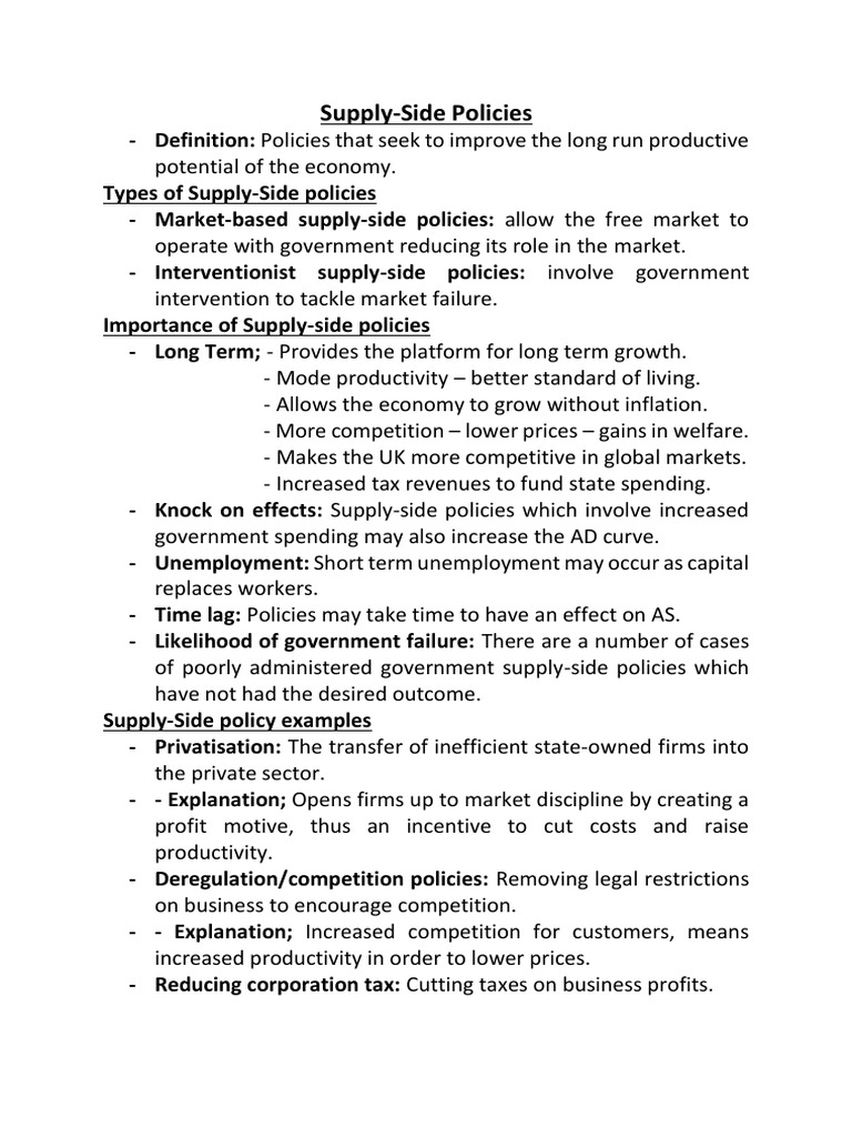Video Notes | Download Free PDF | Supply Side Economics | Economics