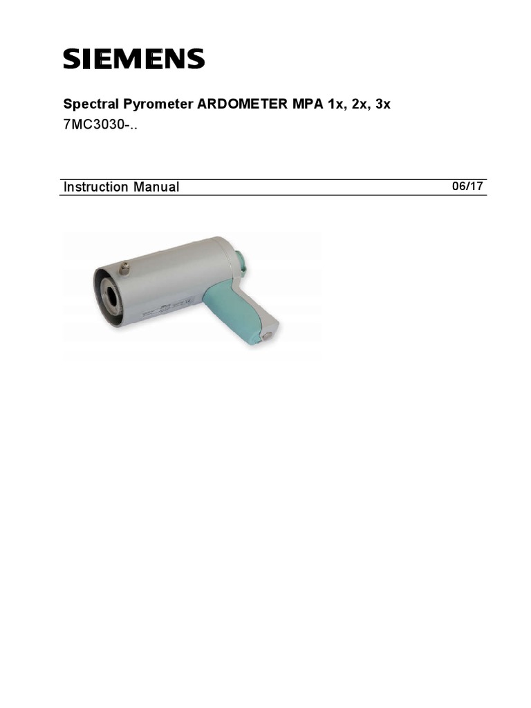 Spectral Pyrometer ARDOMETER MPA 1x, 2x, 3x 7MC3030-. | PDF | Infrared ...