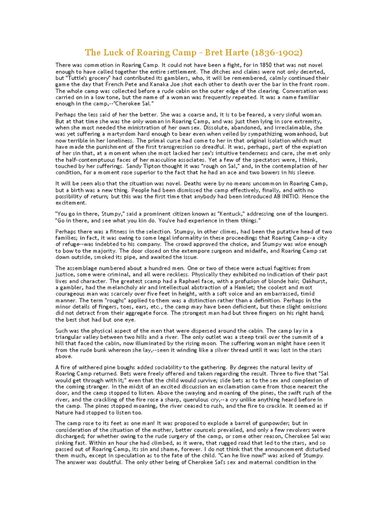 The Luck of Roaring Camp | PDF