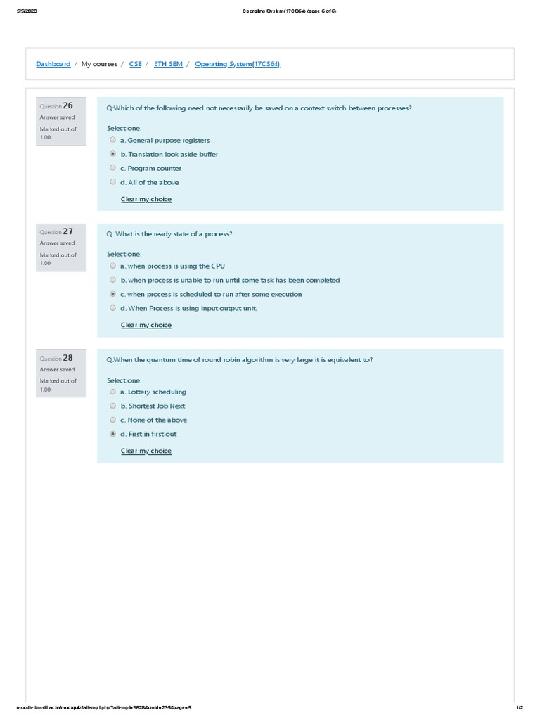 Operating System (17CS64) | Download Free PDF | Scheduling (Computing ...
