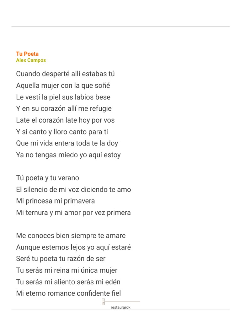 TU POETA - Alex Campos | PDF | Amor | Entretenimiento (general)