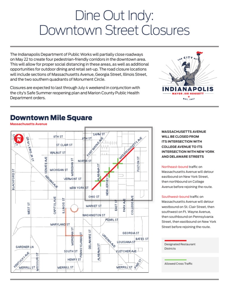 Downtown Indy Map | Download Free PDF | Transport Infrastructure | Road