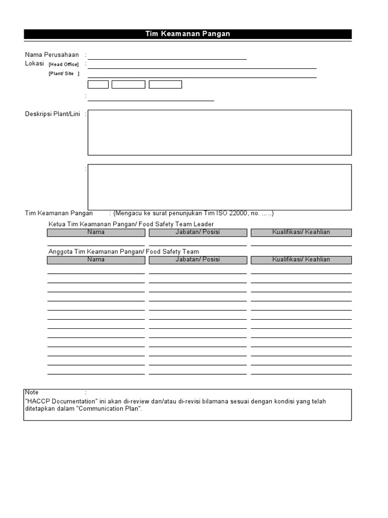 H1 - HACCP Worksheet | PDF