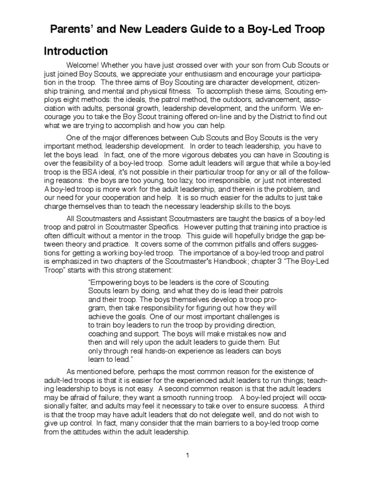 Boy Led Troop Guide | PDF | Boy Scouts Of America | Scouting