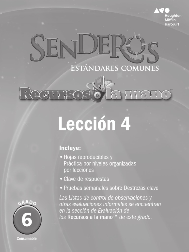 Cuadernillo Senderos 6 U1 Leccion4 | PDF