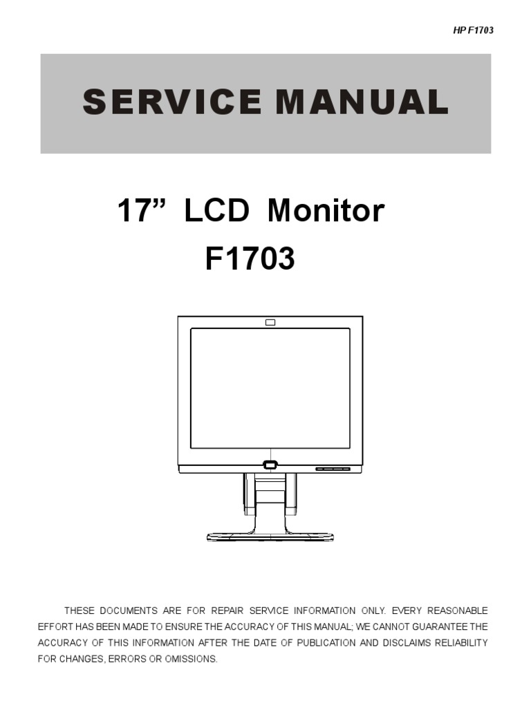 Monitor HP f1703 | PDF | Computer Monitor | Liquid Crystal Display