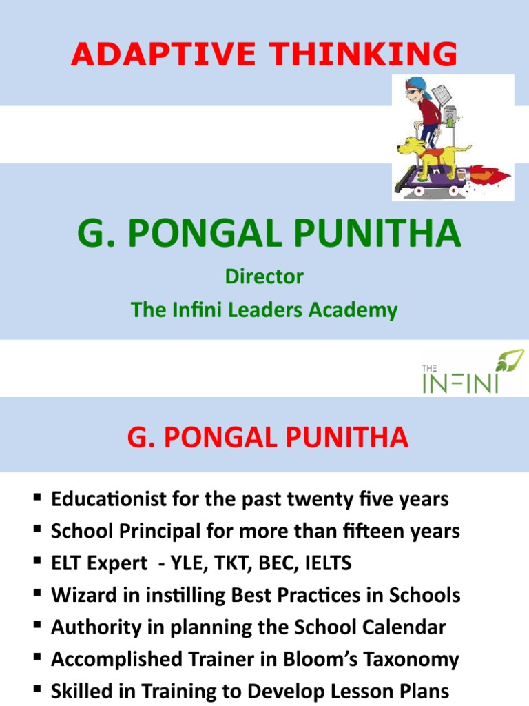 Adaptive Thinking: G. Pongal Punitha | PDF | Thought | Creativity