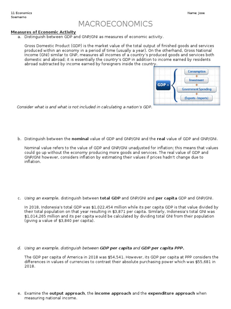 Macroeconomics: Measures of Economic Activity | PDF | Gross Domestic ...