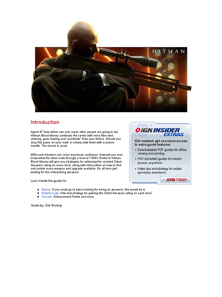 Hitman Blood Money: Complete Guide | PDF | Shotgun | Telescopic Sight