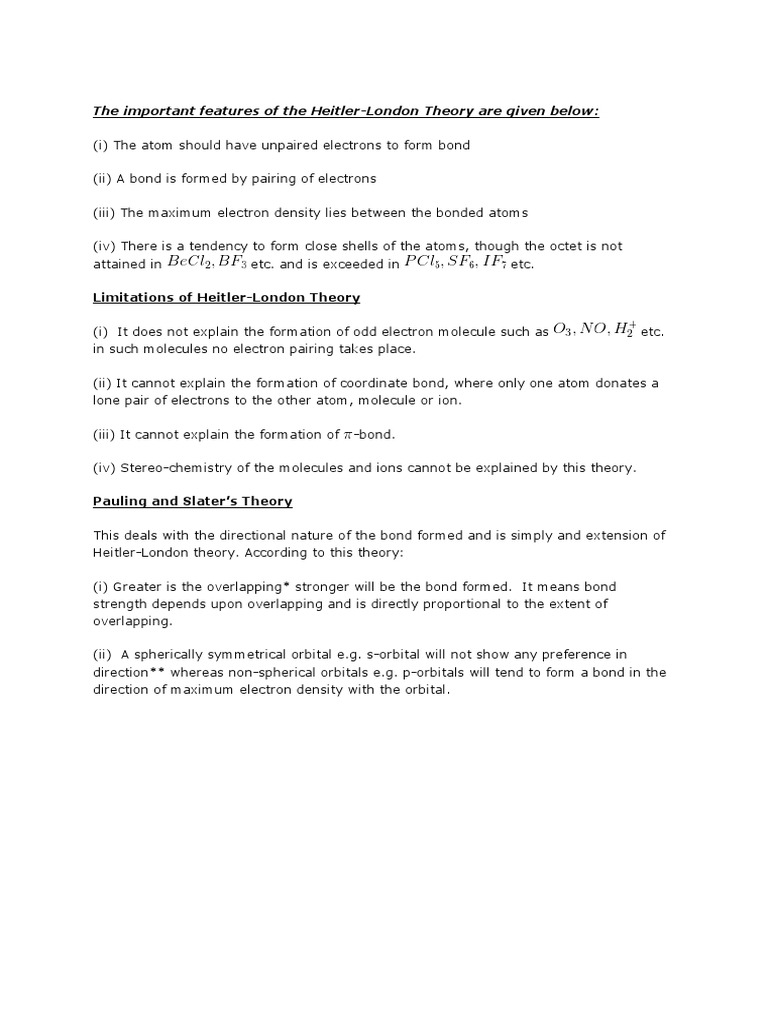 The Important Features of The Heitler | PDF