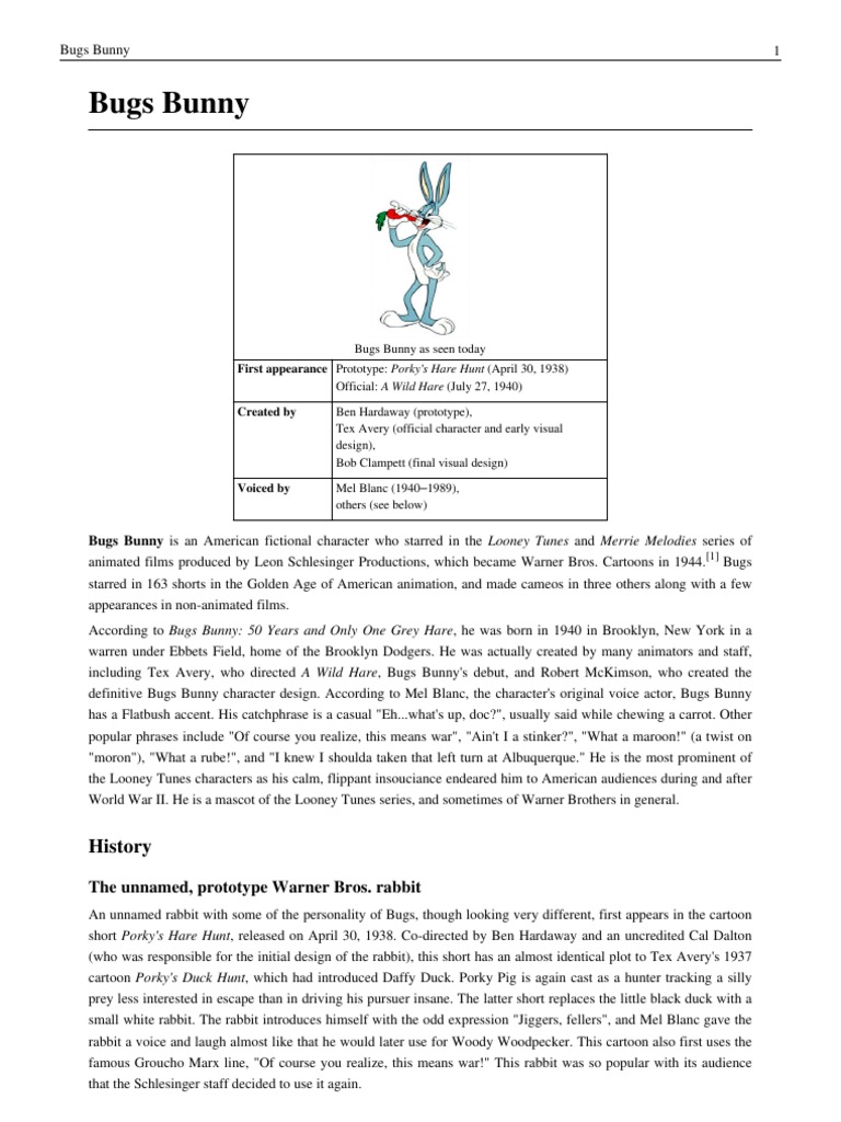 Bugs Bunny | PDF | Cartoon | Leisure