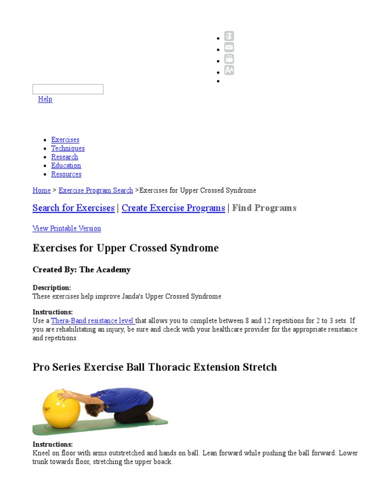 Exercises For Upper Crossed Syndrome Exercise Program Thera-Band Academy PDF Anatomical Terms Of ...