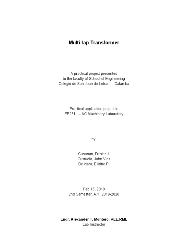Multi Tap Transformer Download Free Pdf Transformer Electric