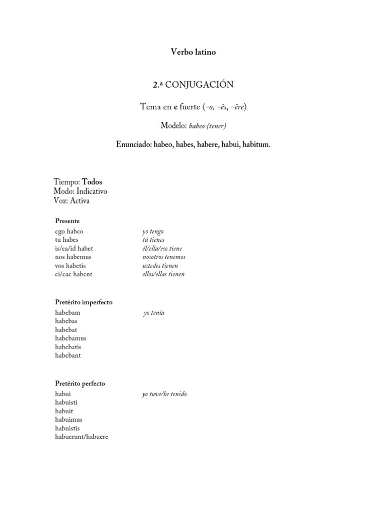 Conjugaciones Verbales, 2 3 y 4 | PDF | Conjugación gramatical | Sintaxis