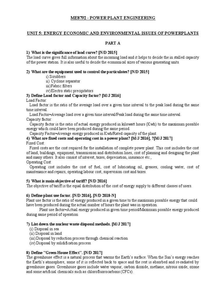 Me8792 - Power Plant Engineering | Download Free PDF | Greenhouse Effect | Atmosphere Of Earth