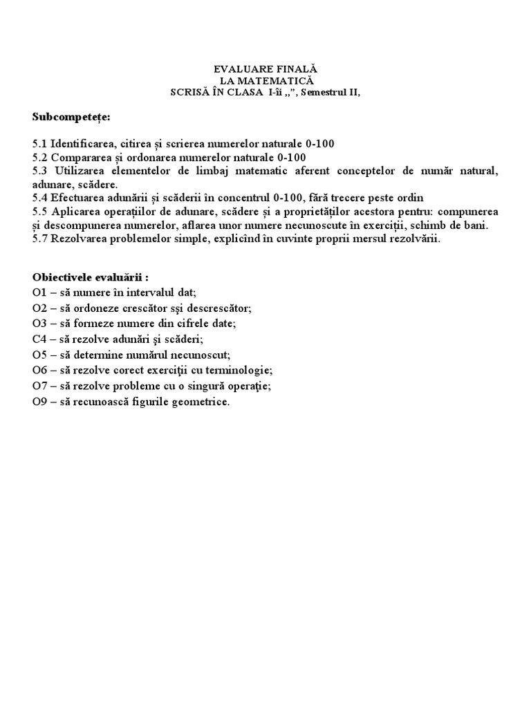 Nr.5 Ev - Fin.mat - Cl. I | PDF